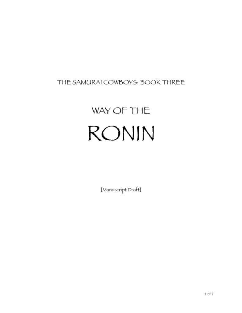 The Samurai Cowboys - Way of the Ronin - The Samurai Cowboys